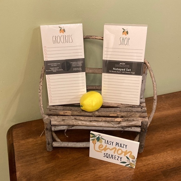 Rae Dunn | Office | New Rae Dunn Shopgroceries Lemon Notepad Set | Poshmark